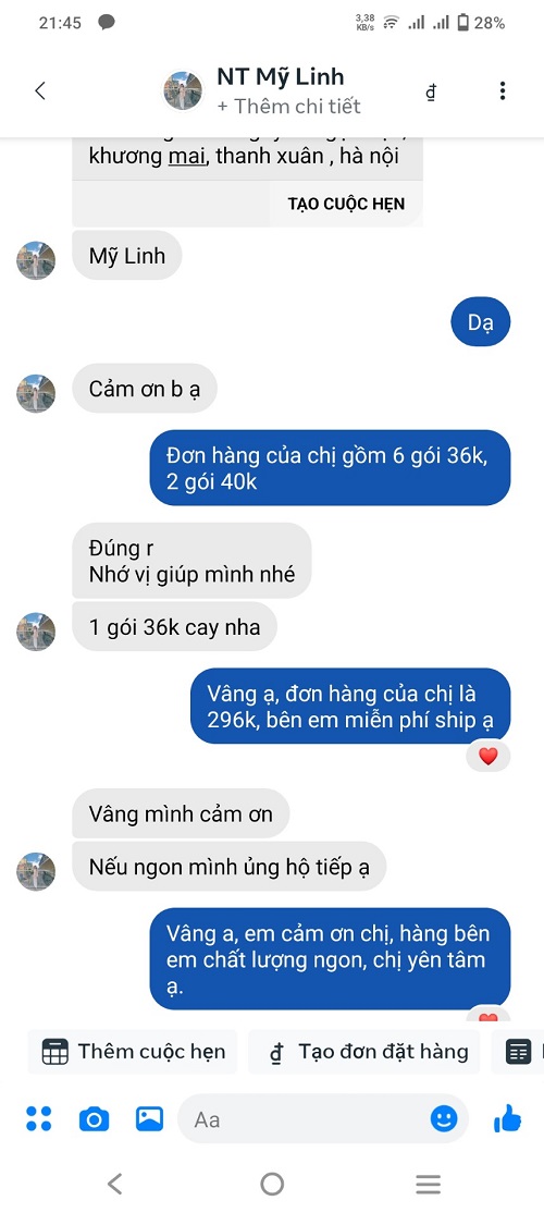 Cảm xúc khách hàng ở Hà Nội khi mua cơm cháy Ninh Bình